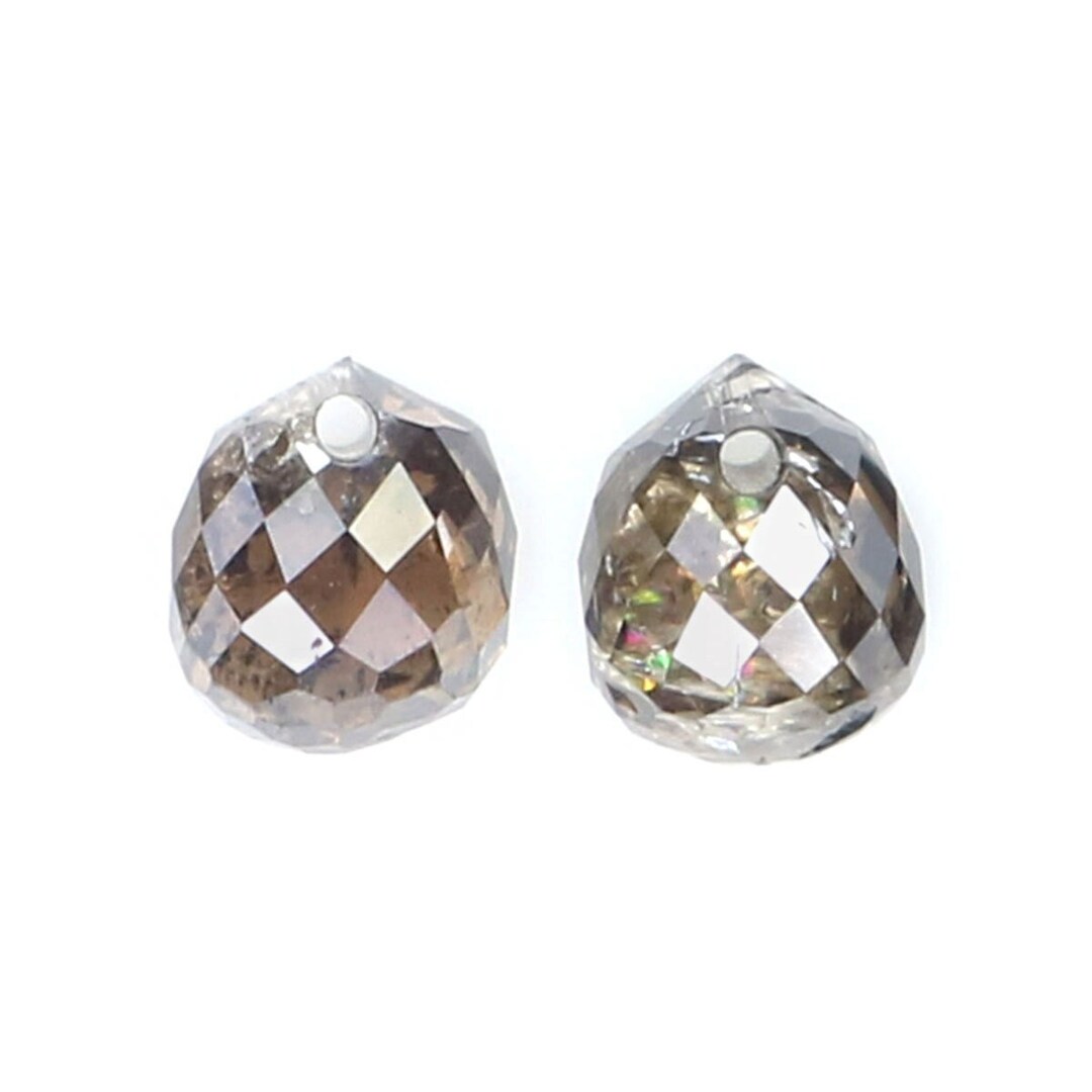 0.86 CT Natural Loose Drop Shape Diamond Brown Color Drop Cut Diamond 4 ...