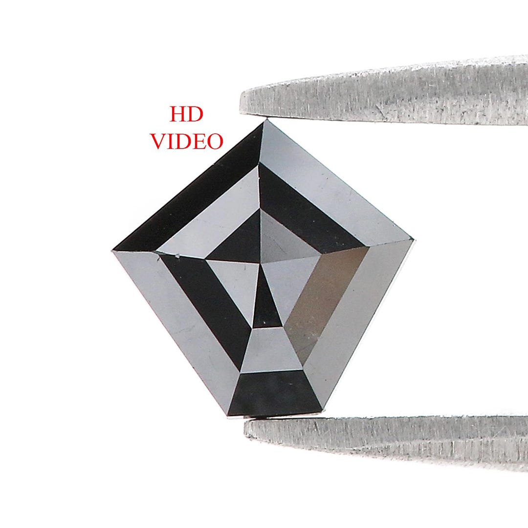0.70 CT Natural Loose Pentagon Shape Diamond Black Color Pentagon ...