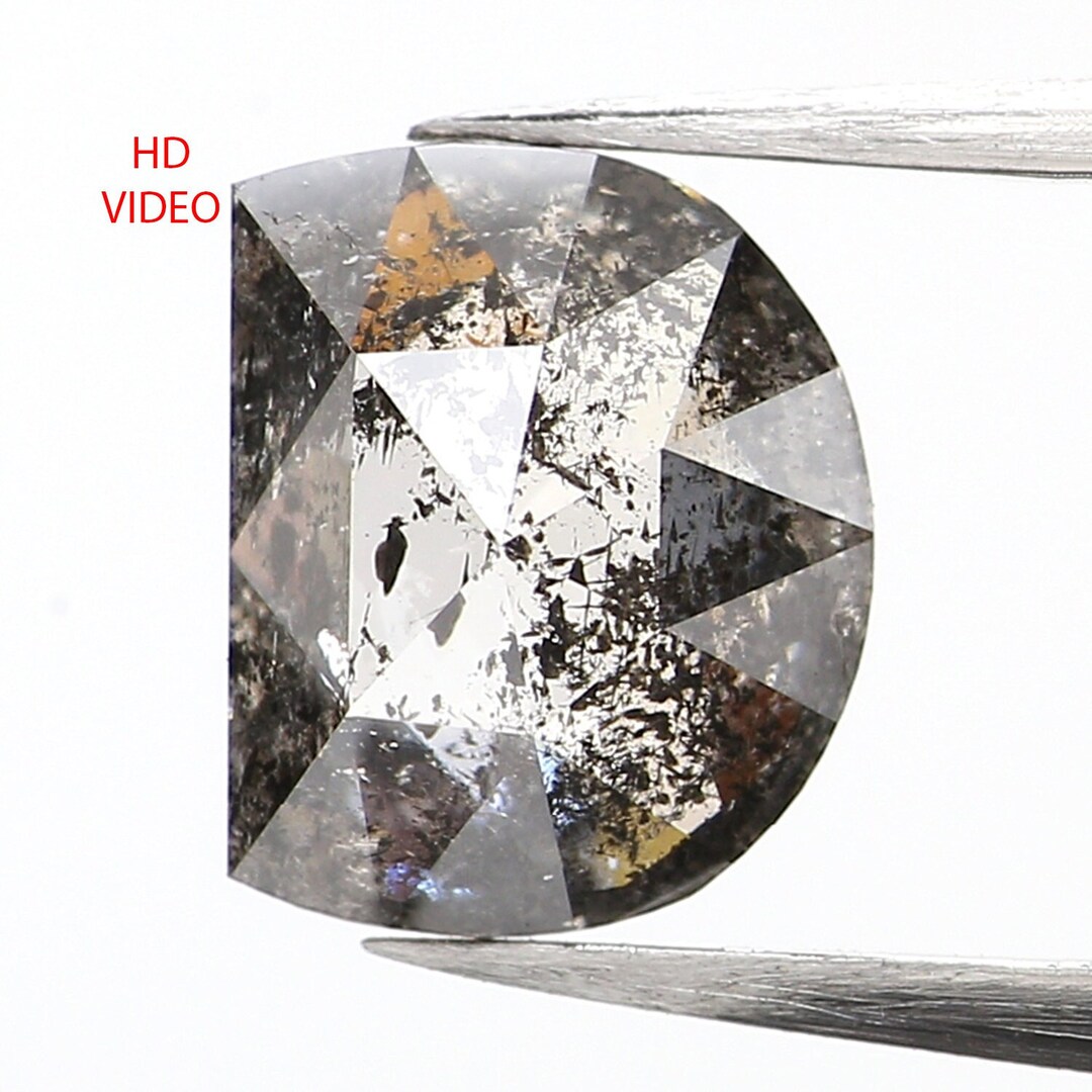 1.25 CT Natural Loose Half Moon Shape Diamond Salt and Pepper Half Moon ...