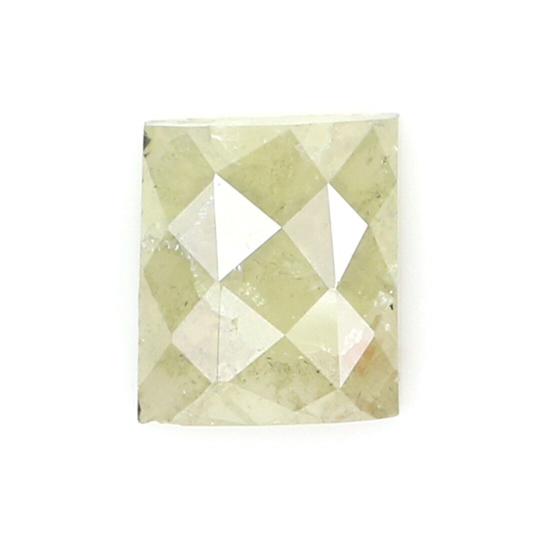 Natural Loose Rectangle Yellow Grey Color Diamond 0.95 CT 6.00 MM ...