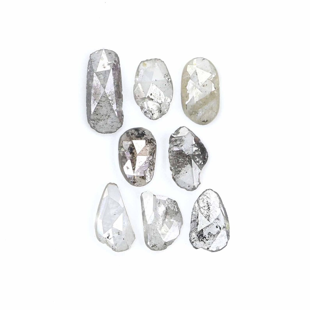 0.93 Ct Natural Loose Slice Shape Diamond Slice Salt and Pepper Diamond ...