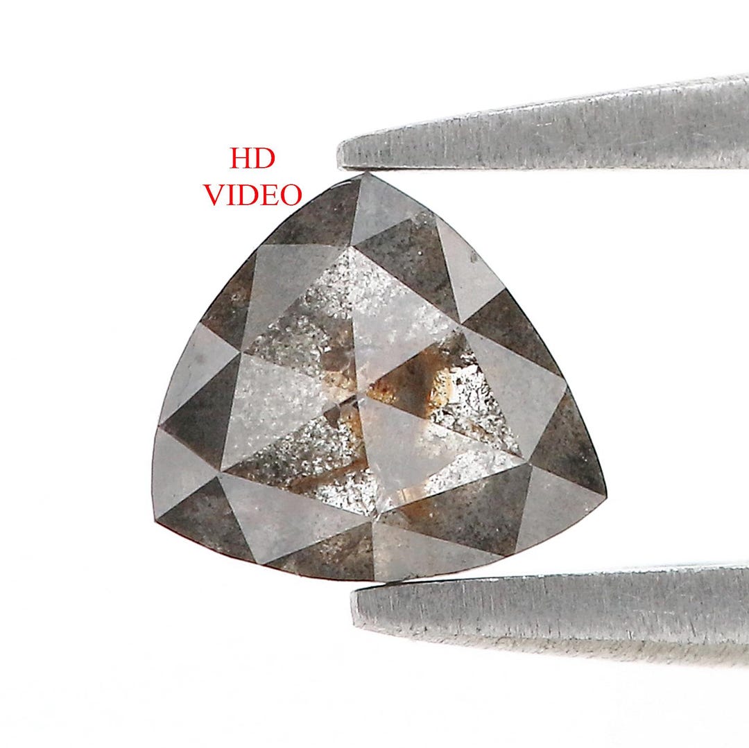 0.71 CT Natural Loose Triangle Shape Diamond Salt and Pepper Triangle ...