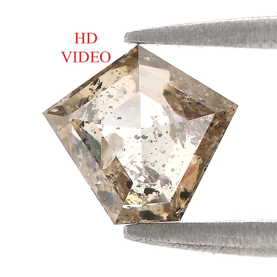 1.12 Ct Natural Loose Pentagon Shape Diamond Salt and Pepper Pentagon ...