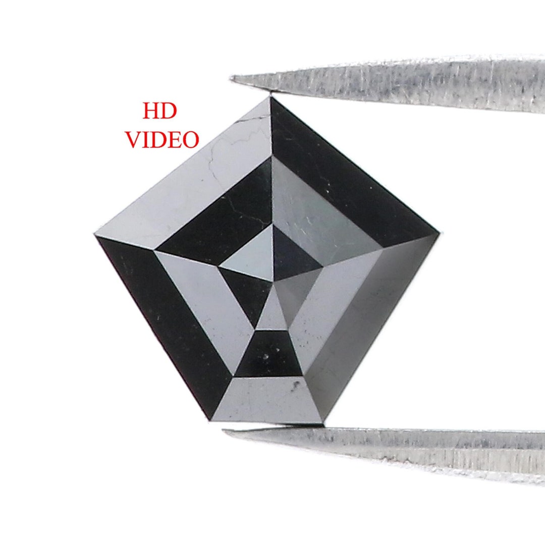 1.41 CT Natural Loose Pentagon Shape Diamond Black Color Pentagon ...