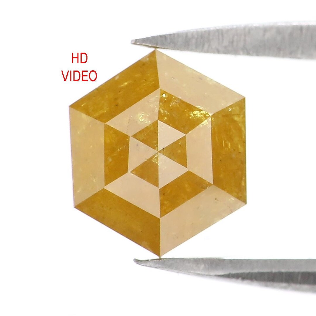 1.40 CT Natural Loose Hexagon Shape Diamond Yellow Color Hexagon Cut ...