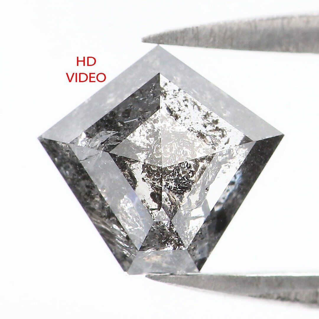 1.12 Ct Natural Loose Pentagon Shape Diamond Salt and Pepper Pentagon ...