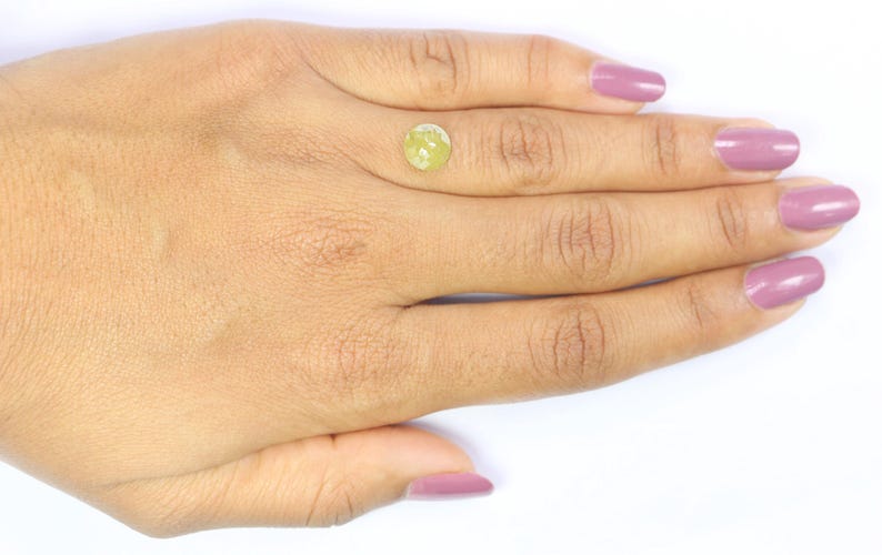 2.01 CT Natural Loose Round Rose Cut Diamond Yellow Color Round Shape ...