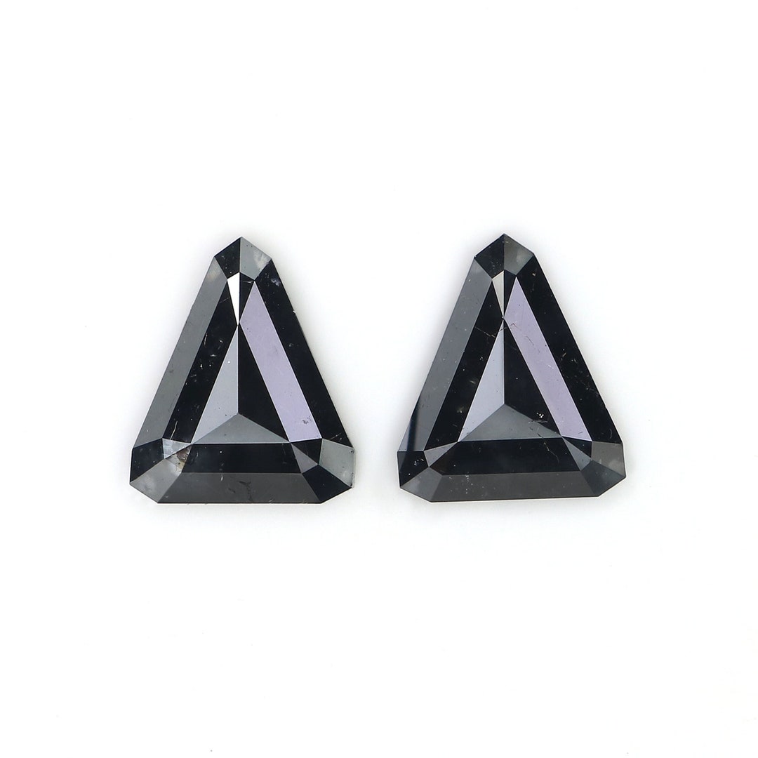 2.27 Ct Natural Loose Triangle Shape Pair Diamond Black Color Diamond 9 ...