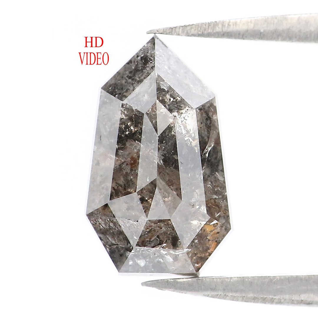 2.30 CT Natural Loose Bullet Shape Diamond Salt and Pepper Bullet ...