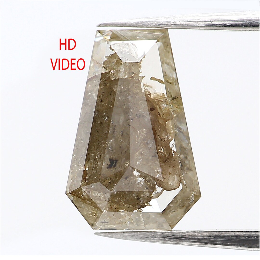 2.61 CT Coffin Cut Diamond, Brown Diamond, Grey Diamond, Antique ...