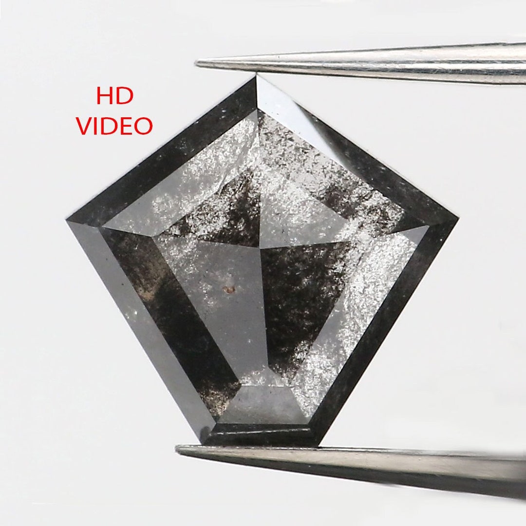 0.97 Ct Natural Loose Pentagon Shape Diamond Salt and Pepper Pentagon ...