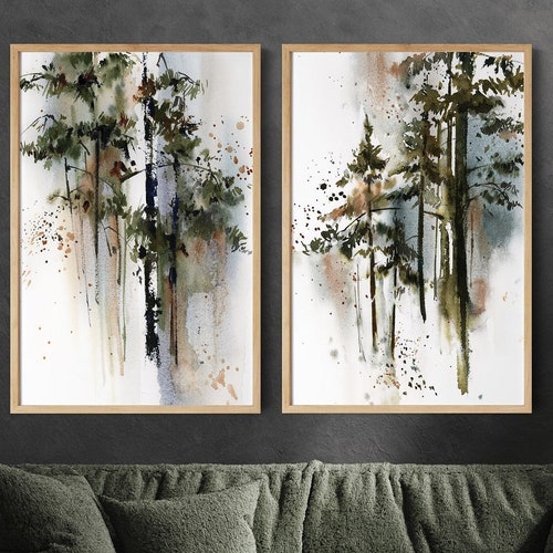 Forest Print Nature Art Large Wall Art Tree Decor Landscape - Etsy