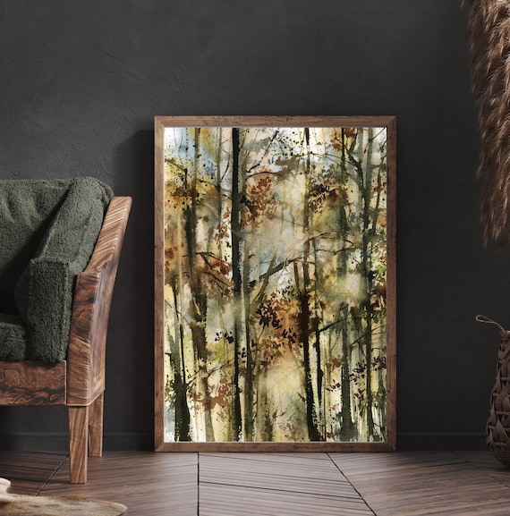 Abstract Forest Canvas Art Print Landscape Nature Art - Etsy