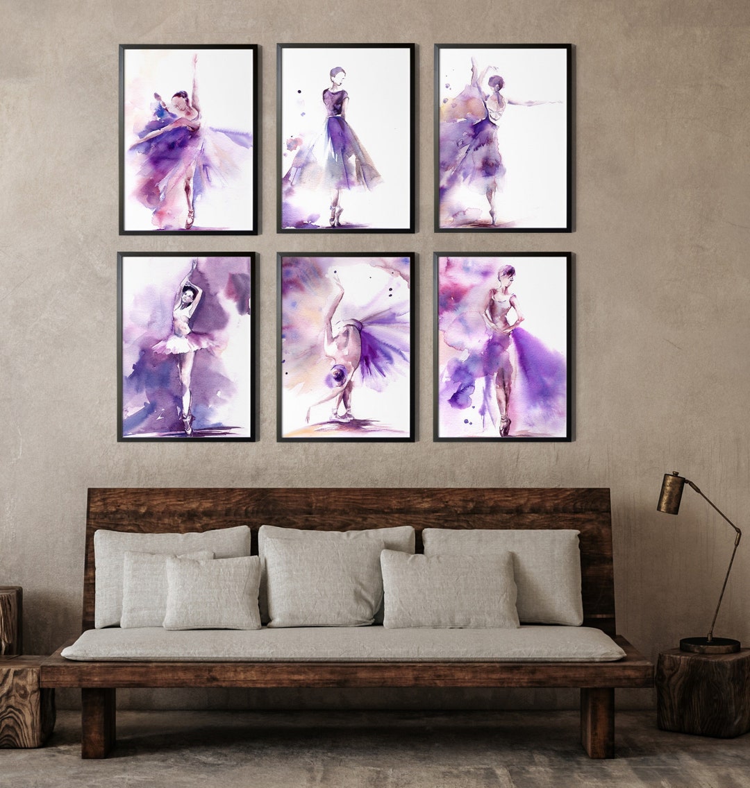 Ballerina Canvas Prints 6 Pieces Set Gallery Wall, Ballet Dancer ...