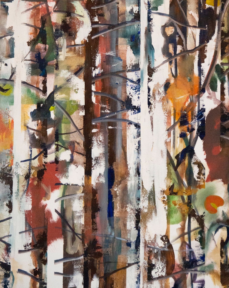 Abstract Forest Painting Woods N.8 Oil on Canvas Painting - Etsy