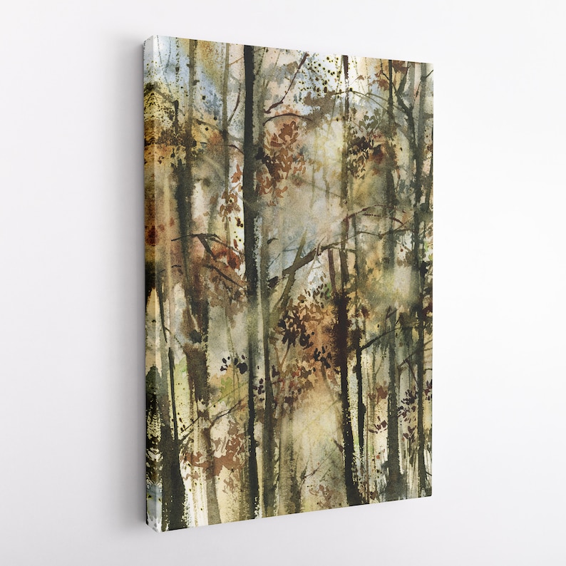 Abstract Forest Canvas Art Print Landscape Nature Art - Etsy