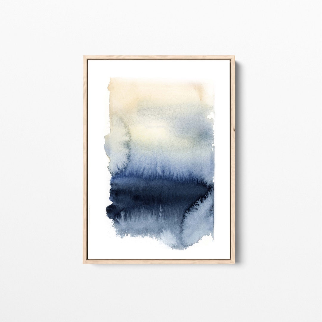 Abstract Blue Landscape Painting, Canvas Art Print, Abstract Nature ...