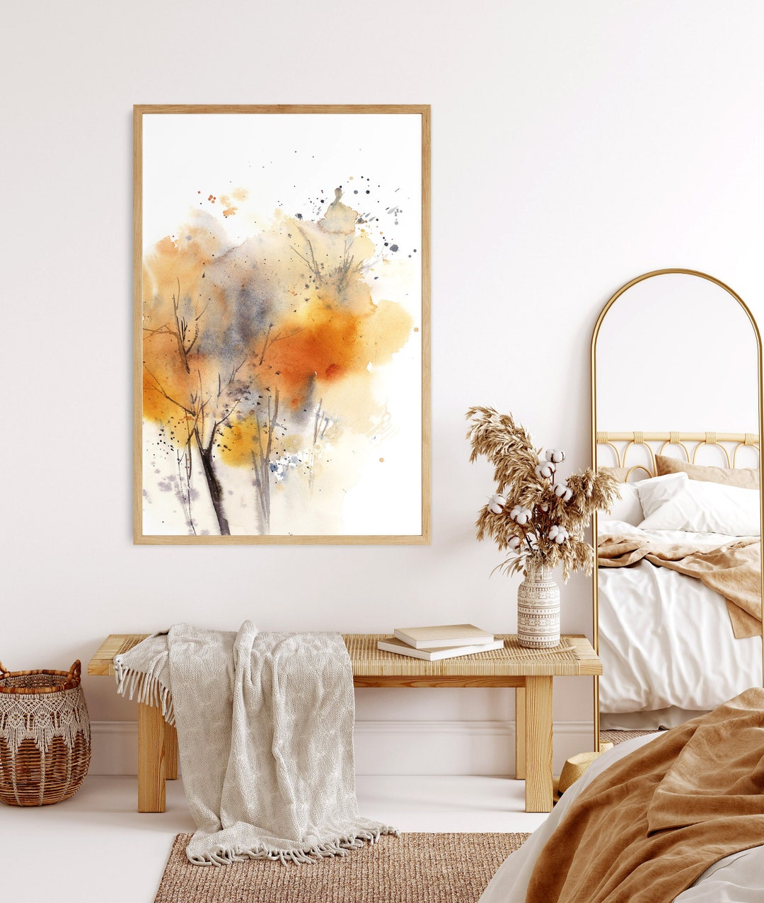 Abstract Tree Fine Art Print on Canvas, Abstract Nature Watercolor Art ...