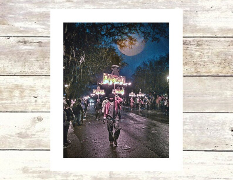New Orleans Art MOONLIT FLAMBEAUX Orpheus Parade Fine Art | Etsy
