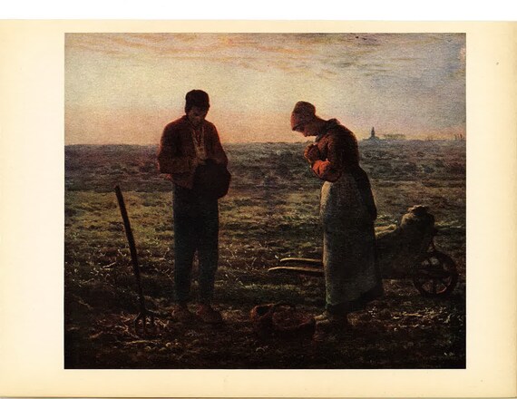 The Angelus by J. F. Millet Book Plate of the Masterpiece | Etsy