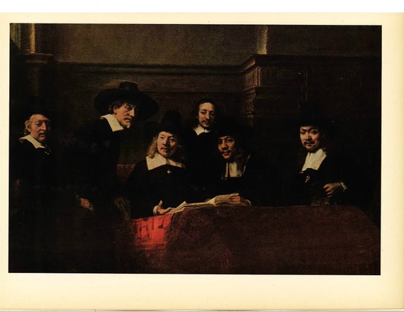 The Syndics by Rembrandt Book Plate of the Masterpiece | Etsy