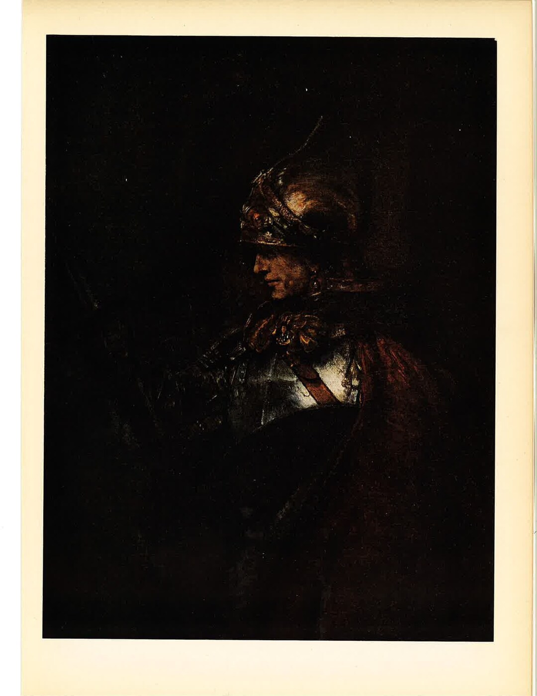 Man in Armor by Rembrandt - Book Plate of the Masterpiece Painting ...