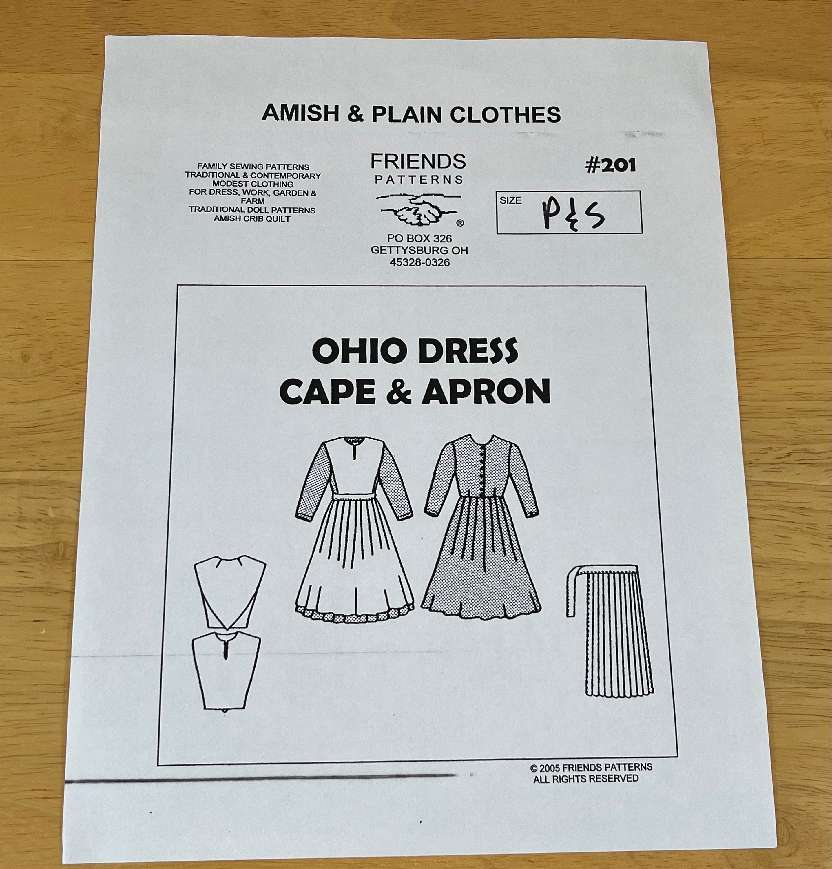 Ohio Dress Cape and Apron Amish Plain Dress Sewing Pattern - Etsy