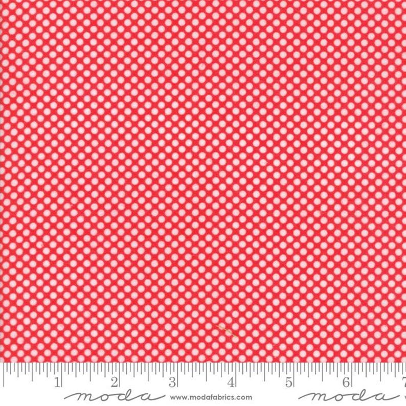 Moda Cotton Flannel - White Dots on Red - Etsy