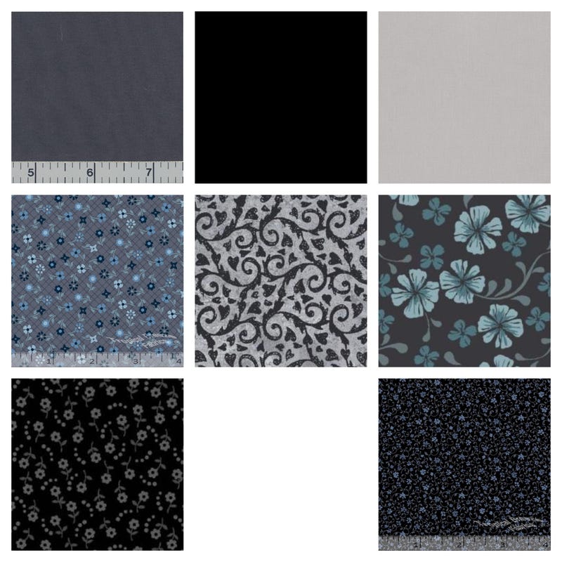 Gray Floral Fabric - Etsy