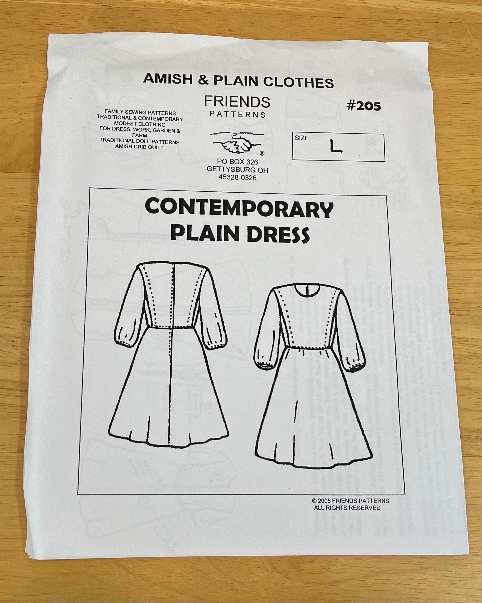 Amish Mennonite Contemporary Plain Cape Dress Sewing Pattern - Etsy