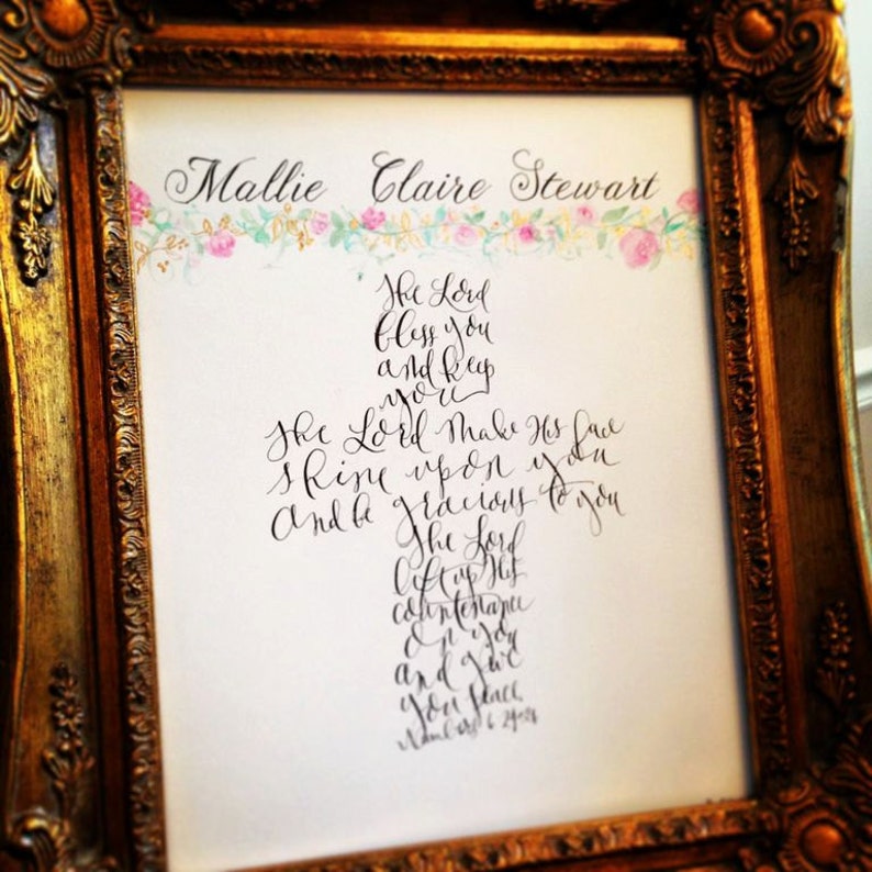 Calligraphy Illustrated Bible Verse Quote Hand Painted - Etsy