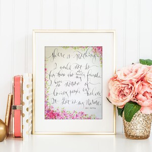 Calligraphy Illustrated Quote-jane Austen Quotation friendshiphand ...