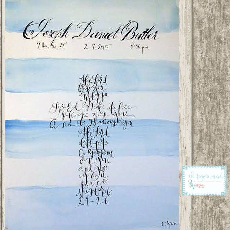 Calligraphy Illustrated Bible Verse Quote Hand Painted - Etsy