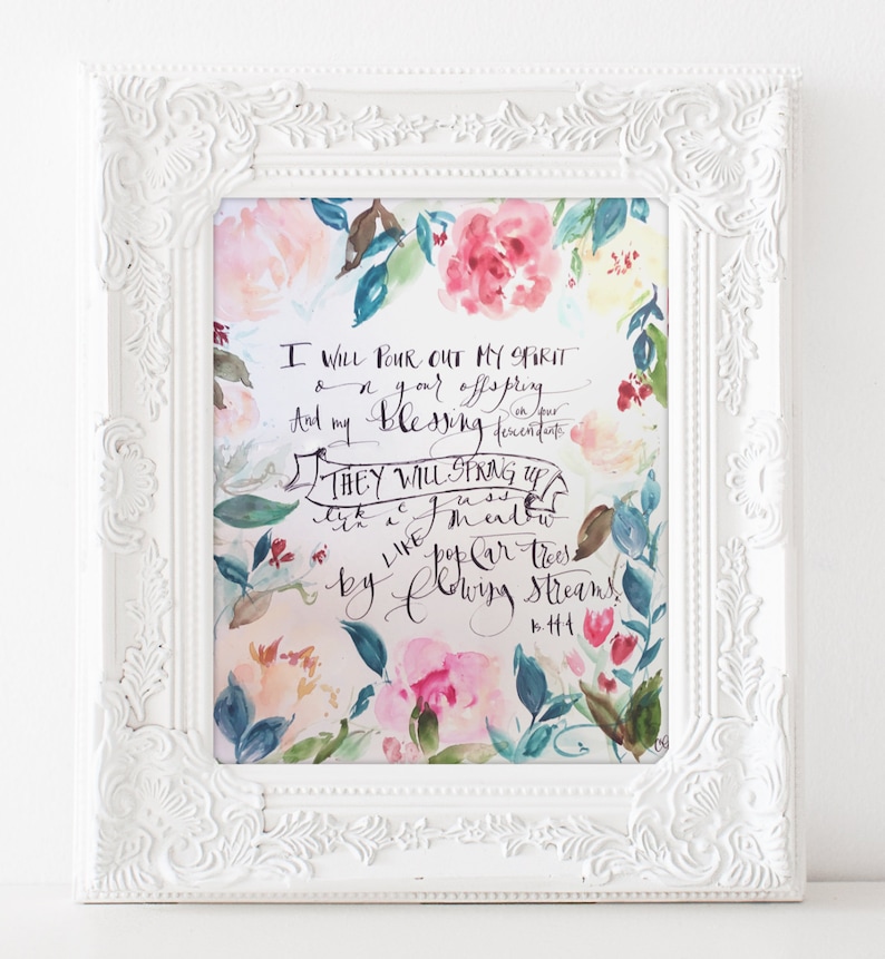 Hand-painted Calligraphy Bible Verse Wall Art- Isaiah 44 "they Will ...