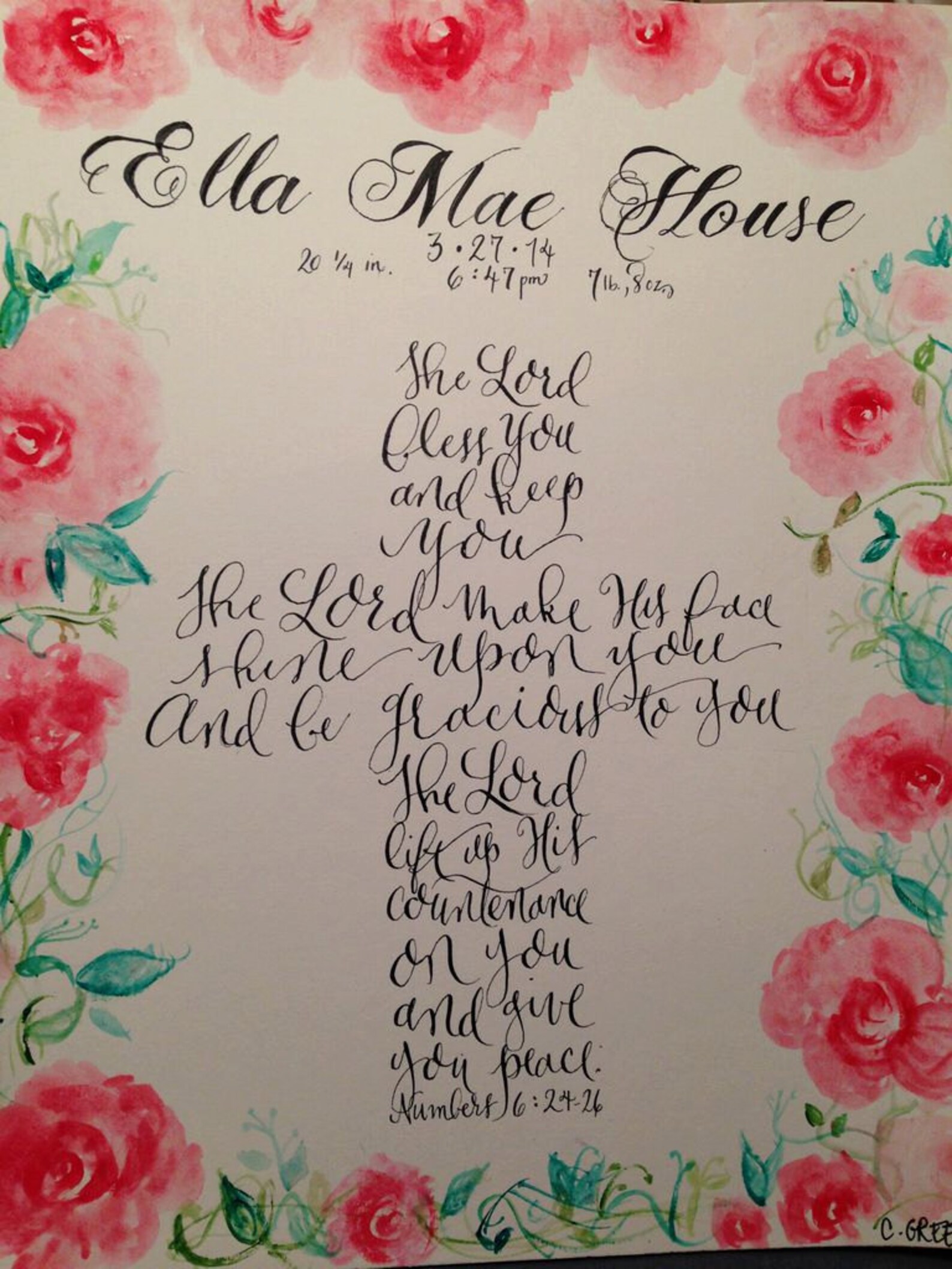 Calligraphy Illustrated Bible Verse Quote Hand Painted - Etsy