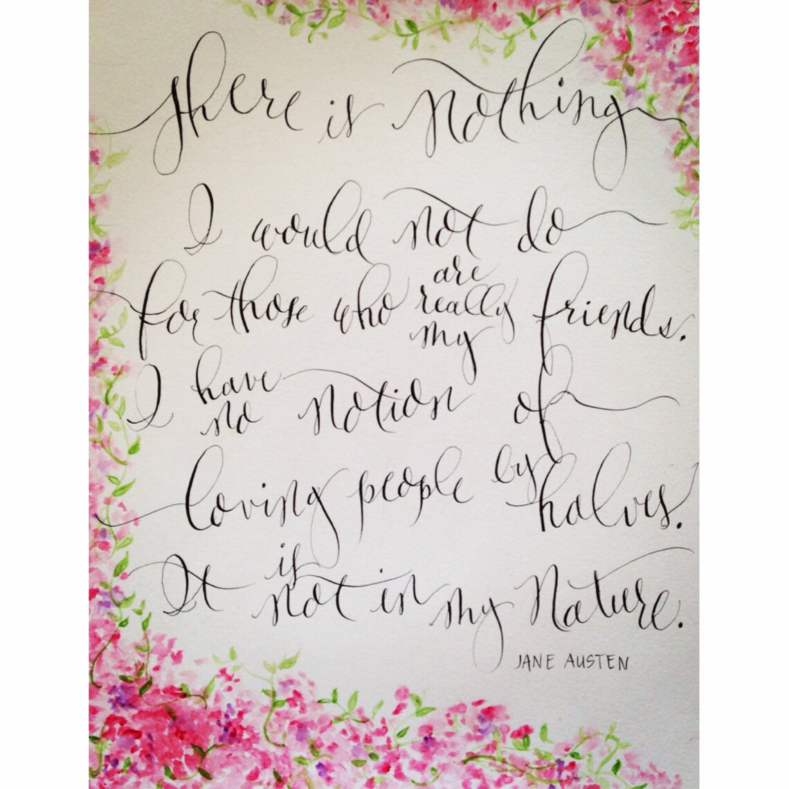 Calligraphy Illustrated Quote-jane Austen Quotation friendshiphand ...