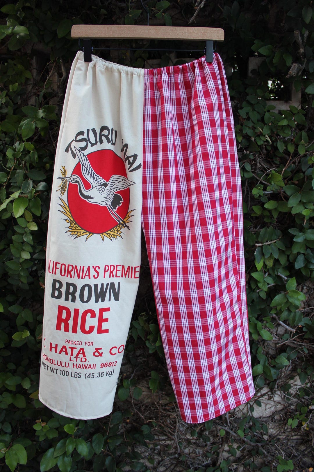 Palaka and Ricebag Pants |tsuru Mai Calrose | Rice Bag Pants | Y. Hata ...