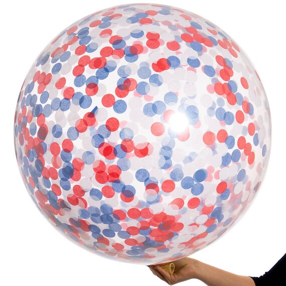 36 Royal Giant Confetti Balloon Red White Blue - Etsy