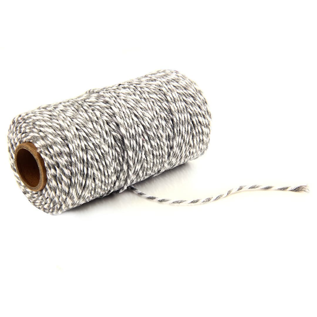 Gray Stripe Bakers Twine, 12 Ply - 110 Yards for Gift Wrap, Crafting ...
