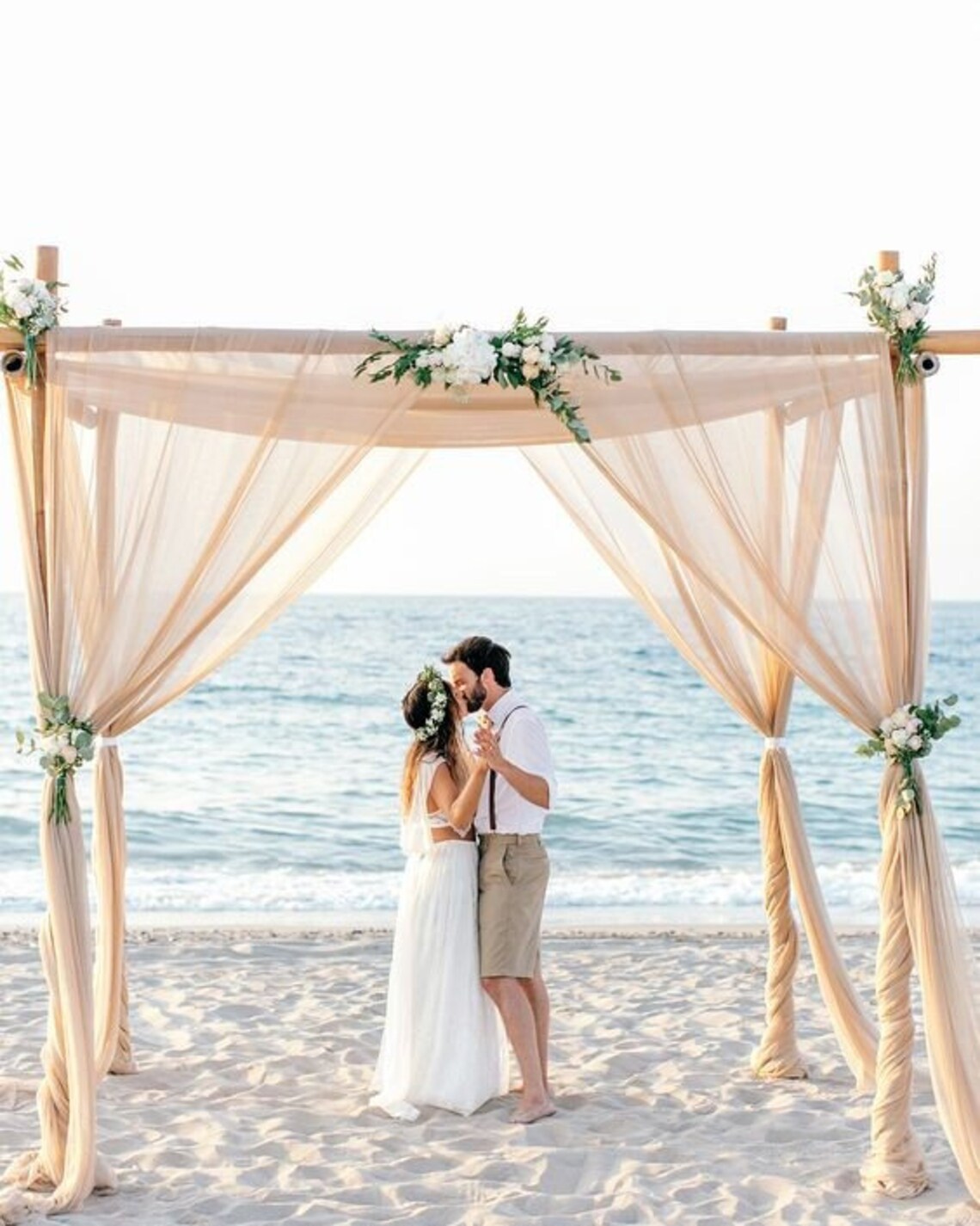 Shell Pink Wedding Arch Draping Fabric Chiffon Fabric Drapery - Etsy