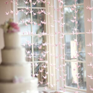 Petal Pink Origami Cranes Garlands Strings - Paper Cranes Wedding ...