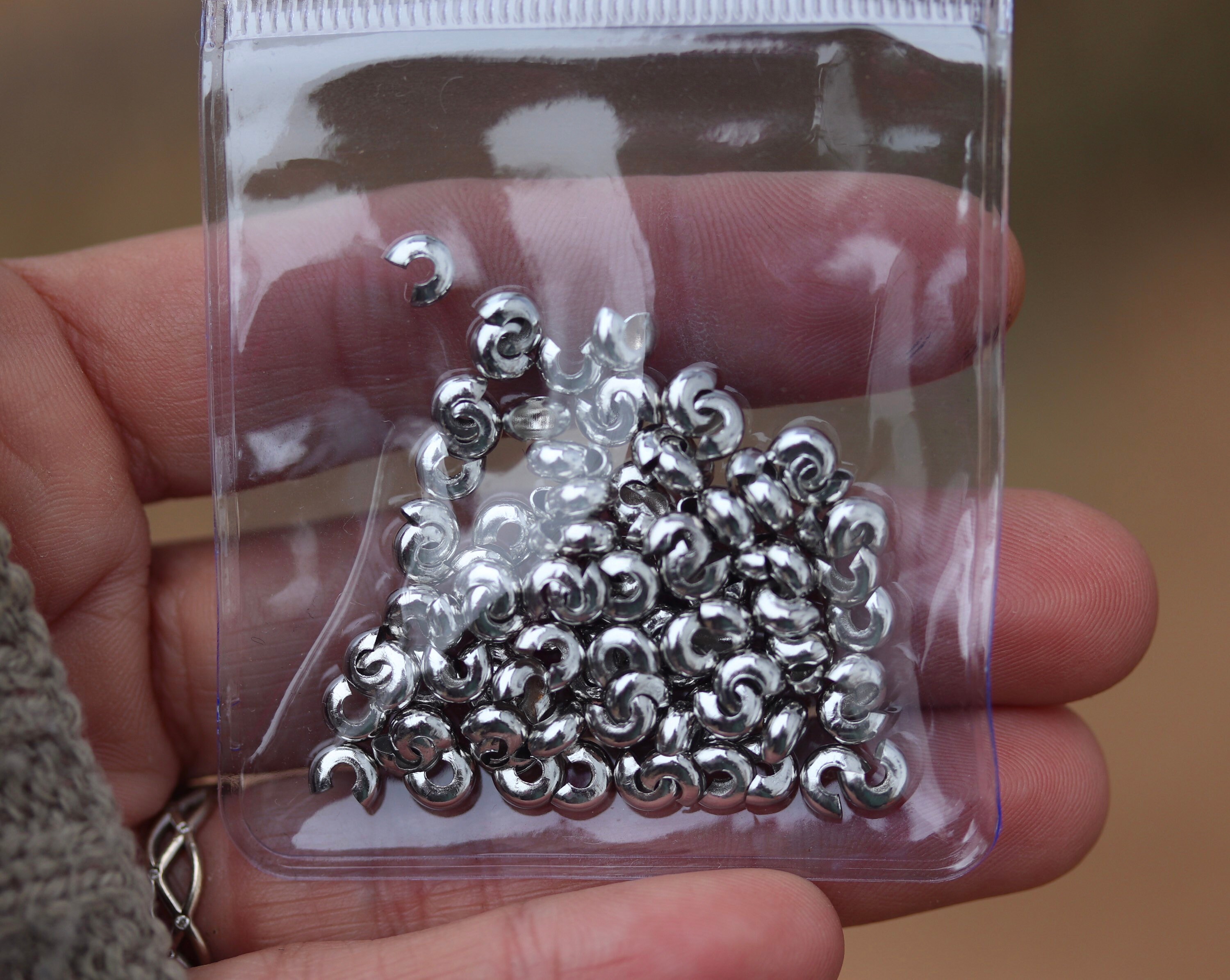 4mm Platinum Colored Brass Crimp Covers, Knot Covers (100 Pieces) - Etsy