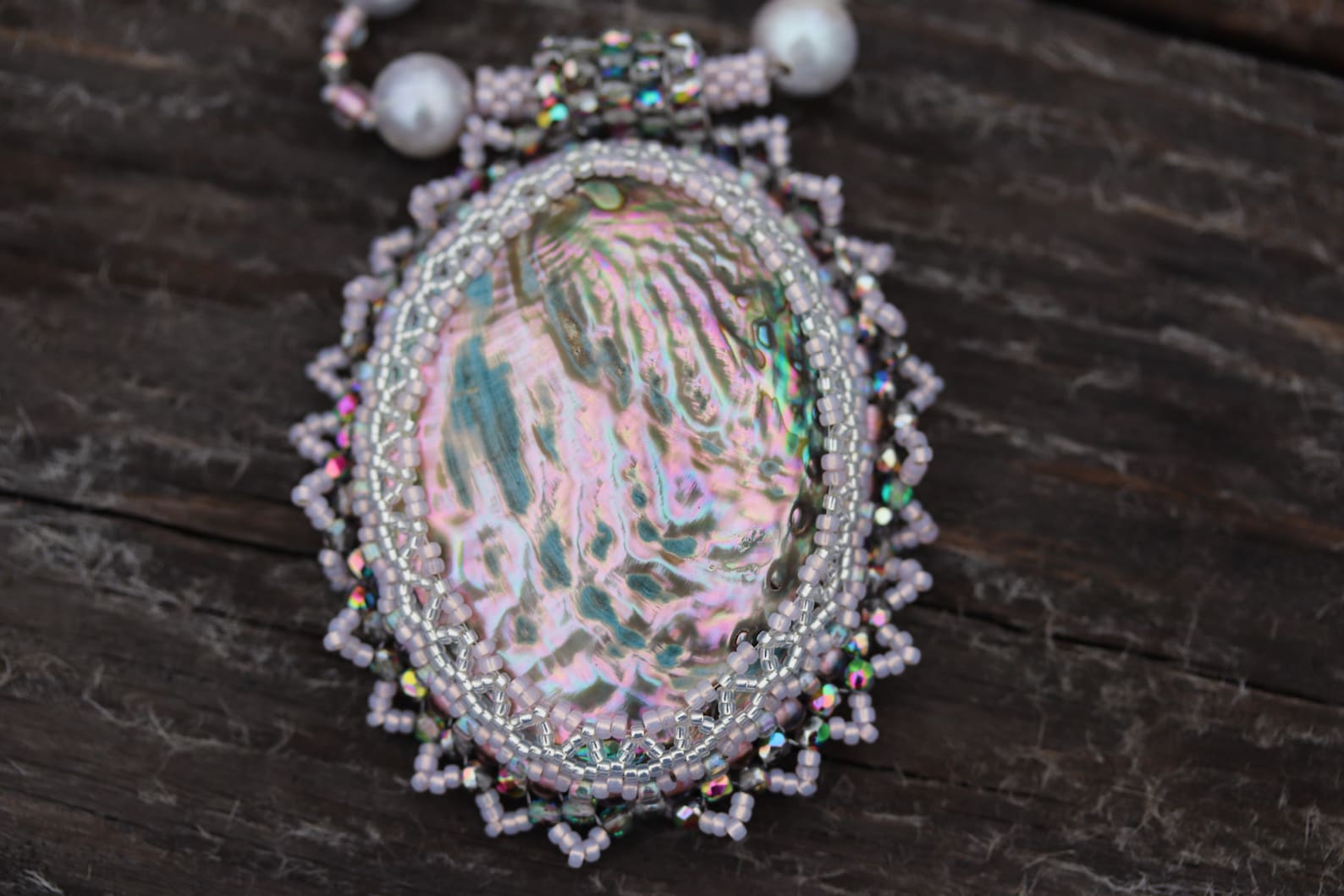 Abalone Shell & Freshwater Pearl Necklace - Etsy