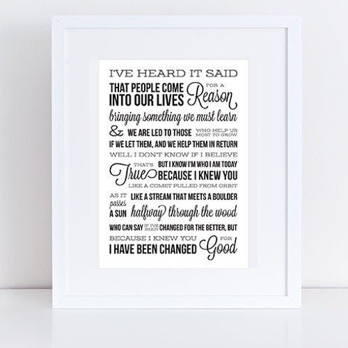 Because I Knew You I Have Been Changed for Good Wicked - Etsy