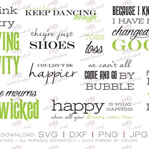 Wicked the Musical SVG Bundle: Broadway Song Lyrics (digital Download ...