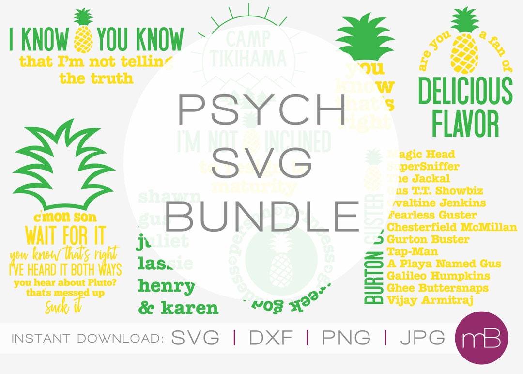 Psych TV Show SVG Bundle: Pineapple Designs (digital Download) - Etsy