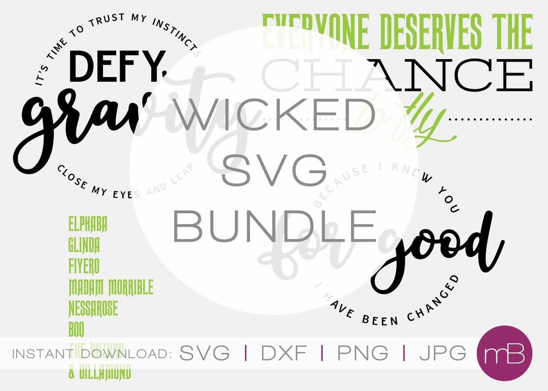 Wicked Broadway SVG Bundle: for Good, Defy Gravity (digital Download ...
