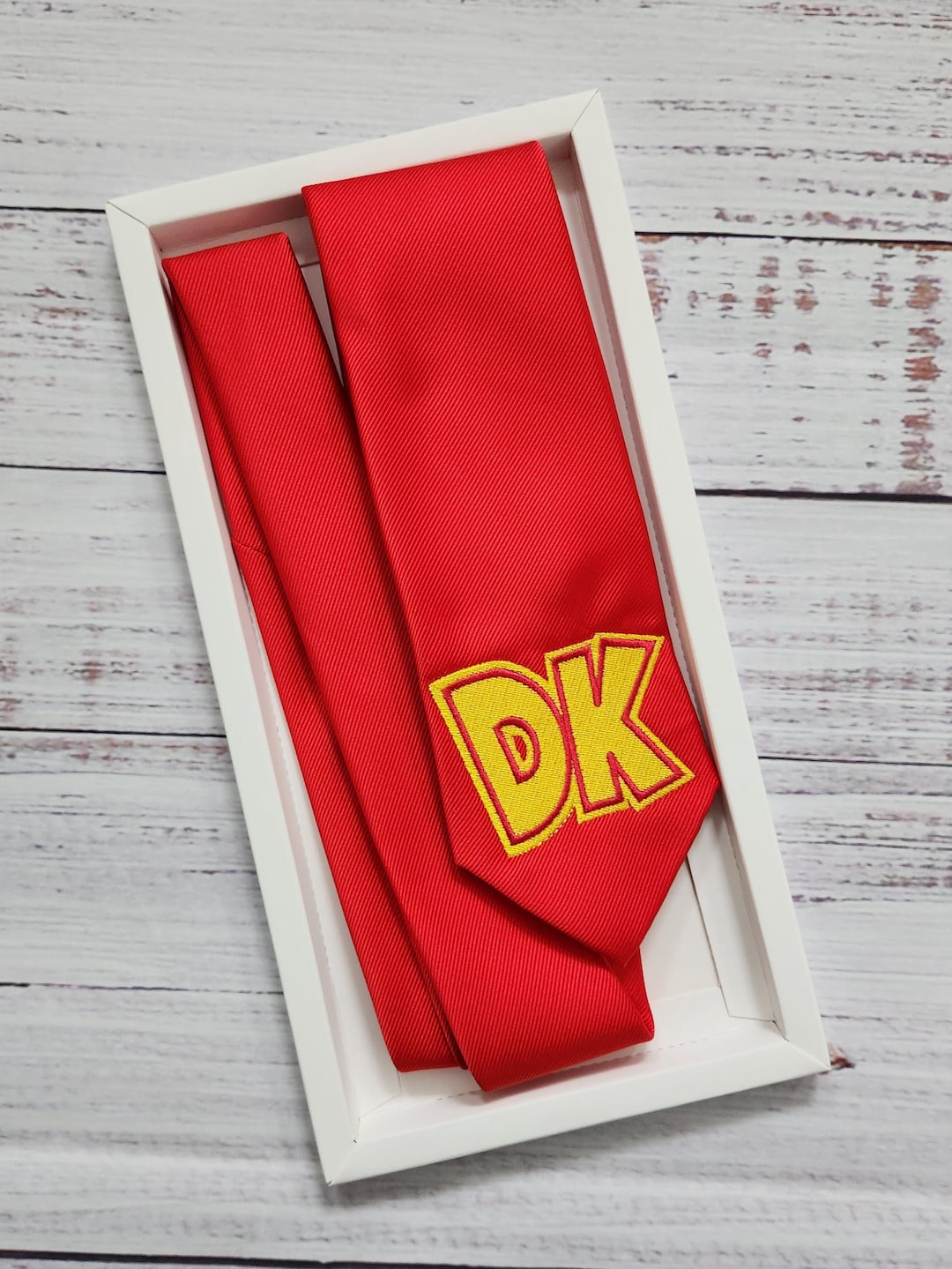 Donkey Kong DK Necktie Embroidered Cosplay Tie - Etsy