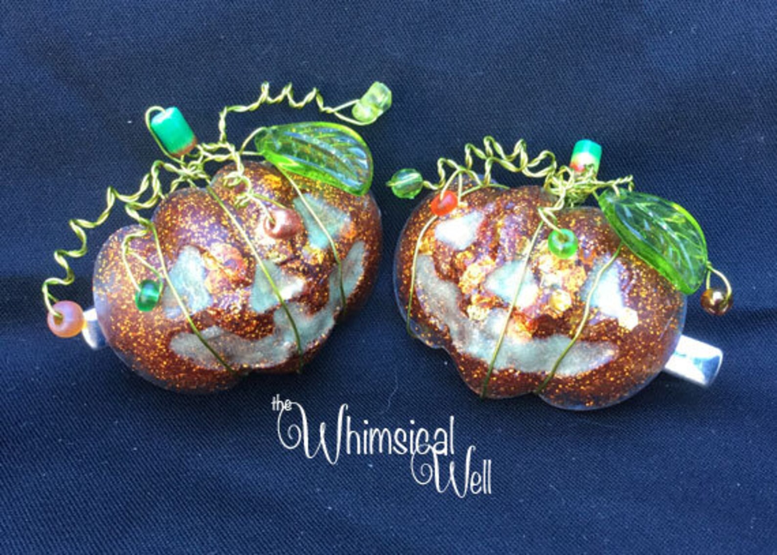 Happy Jack O Lantern Pumpkin Barrette Hair Clips for Halloween Fun That ...