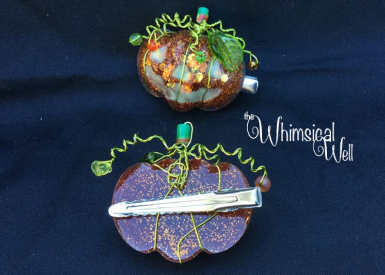 Happy Jack O Lantern Pumpkin Barrette Hair Clips for Halloween Fun That ...